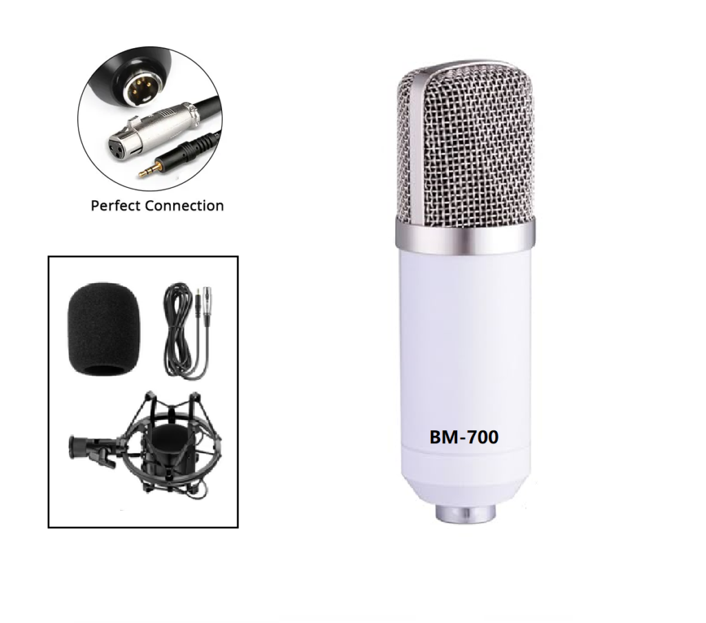 MICROFONO DE CONDENSADOR KIT PARA ESTUDIO BM-700 - Electrocompu Quito