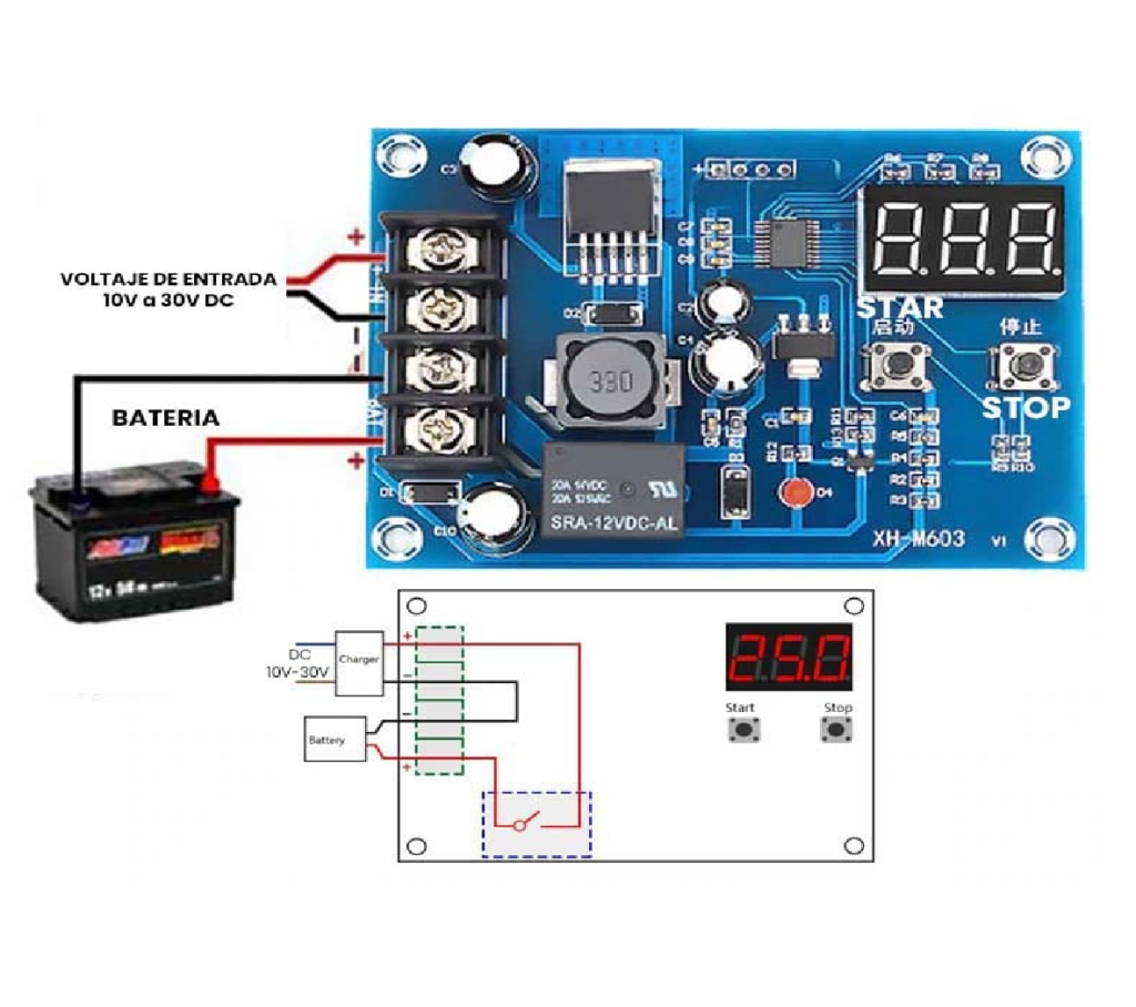 MODULO DE CONTROL DE CARGA PARA BATERIA 12/24V - Electrocompu Quito