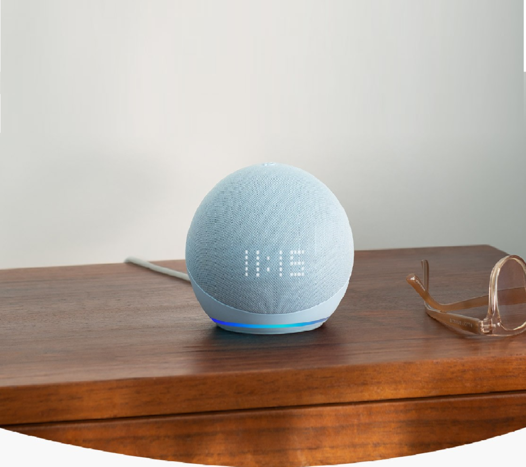 PARLANTE AMAZON ECHO DOT 5TA. GEN. INTELIGENTE CON RELOJ Y ALEXA AZUL ...