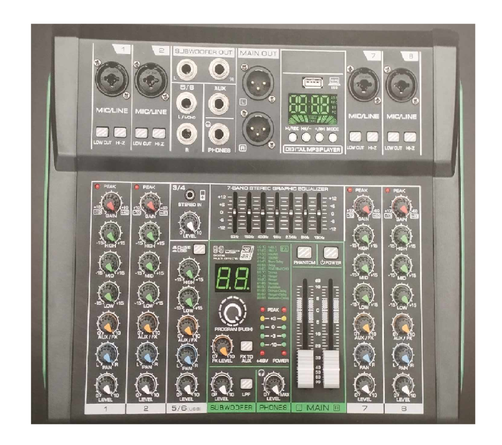 CONSOLA 8 CANALES, 99 DSP ITALY AUDIO PRO DIGITAL - Electrocompu Quito
