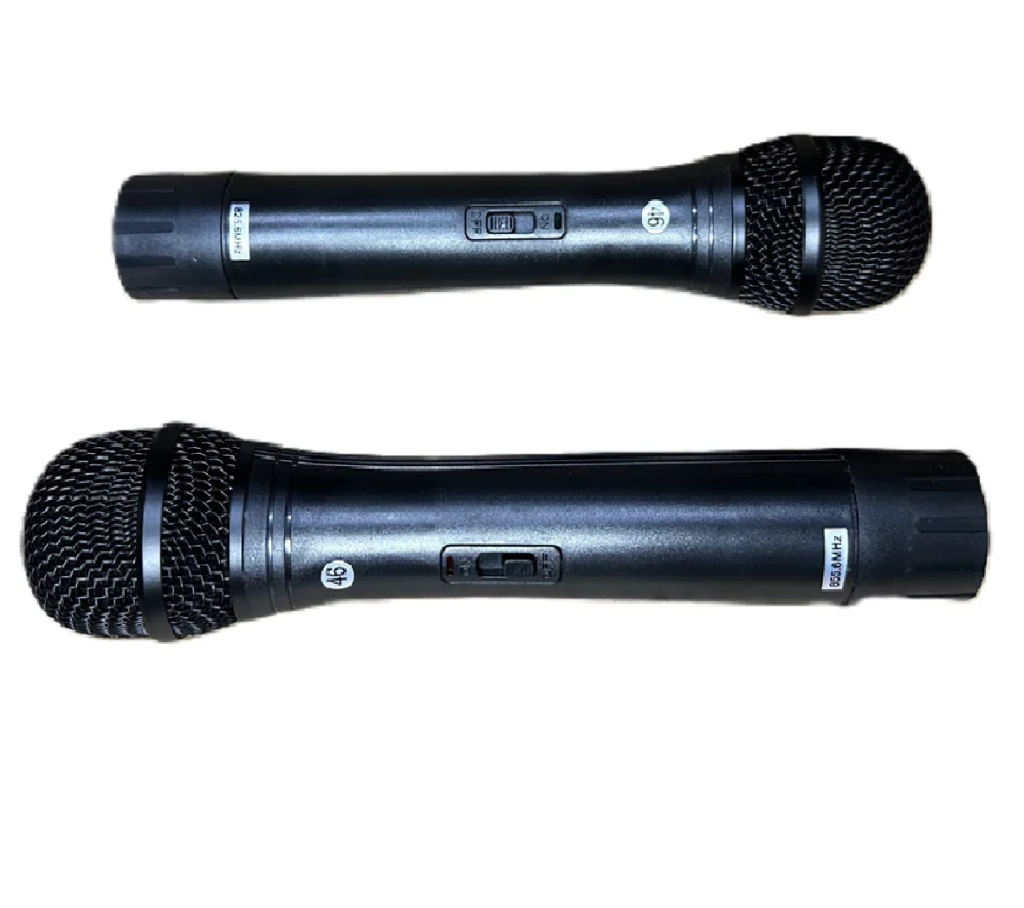 MICROFONO DOBLE CON BASE INALAMBRICO VHF AT-1260 - Electrocompu Quito