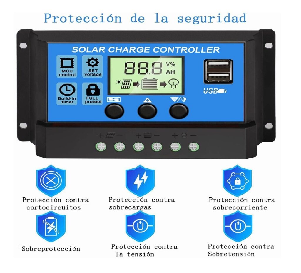 CONTROLADOR DE CARGA SOLAR 30AMP 2PUERTOS USB - Electrocompu Quito